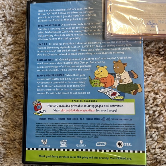 Pbs Kids | Other | Bnwt Pbs Kids Cartoons Featuring Arthur The Berenstain Bears School Episodes ...